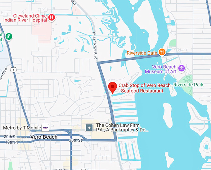 16. crab stop of vero beach seafood restaurant map