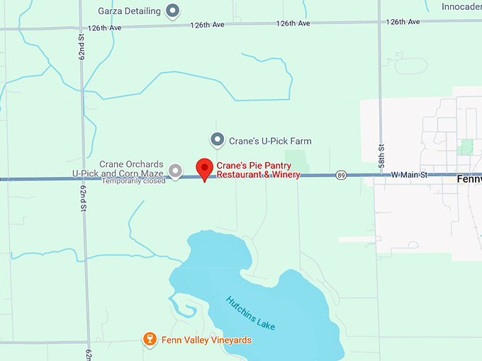 16. crane's pie pantry restaurant & winery map