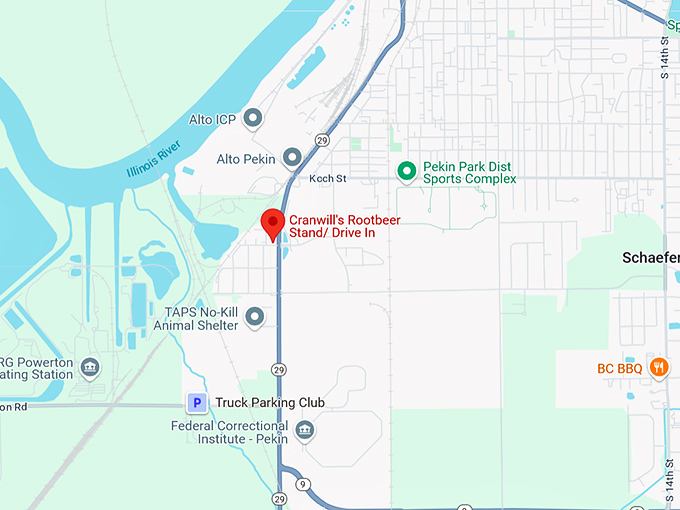 16. cranwill's rootbeer stand drive in map