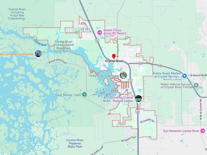 16. crystal river, fl map