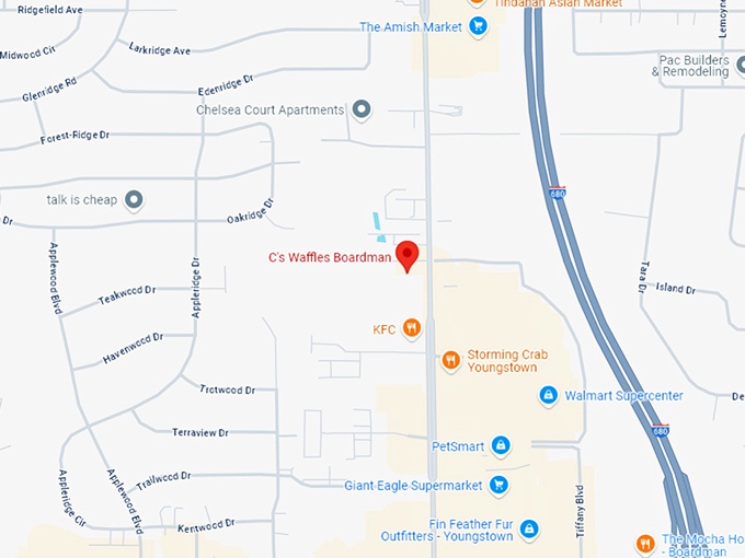 16. c's waffles boardman map