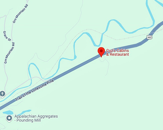16. cuz's cabins & restaurant map