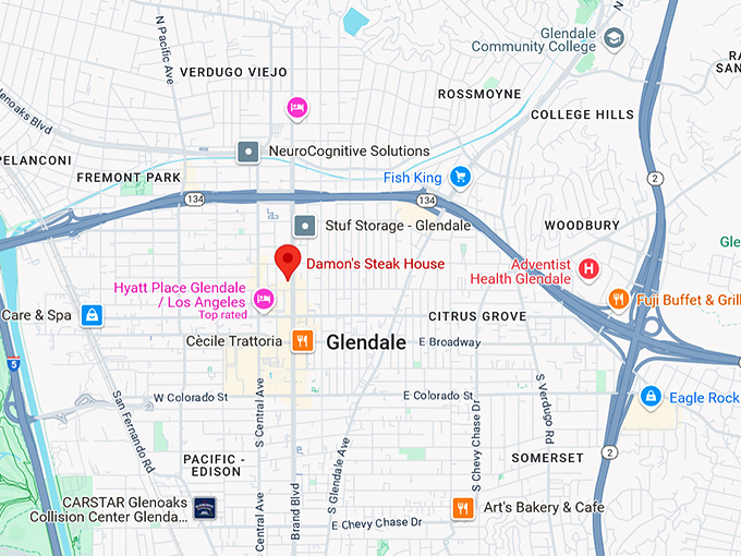 16. damon's steak house map