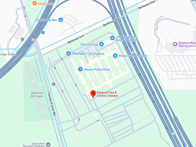 16. daytona flea & farmers market map