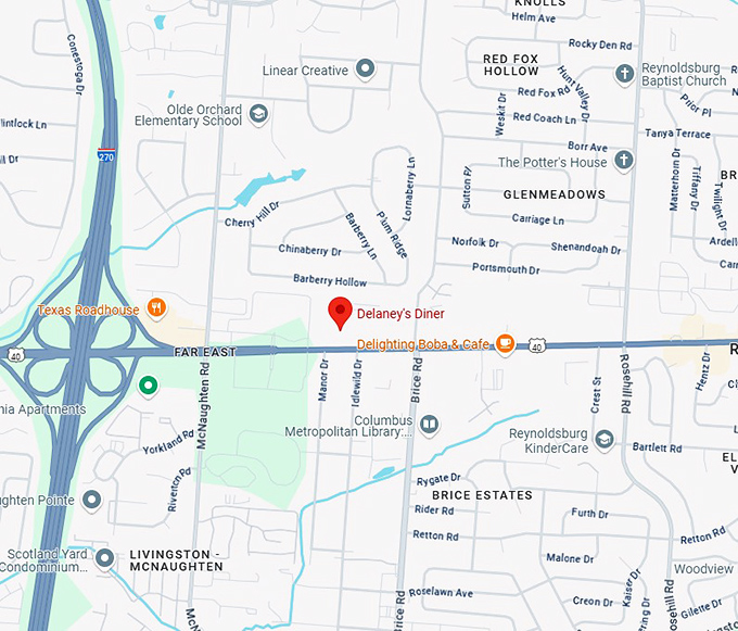 16. delaney's diner map