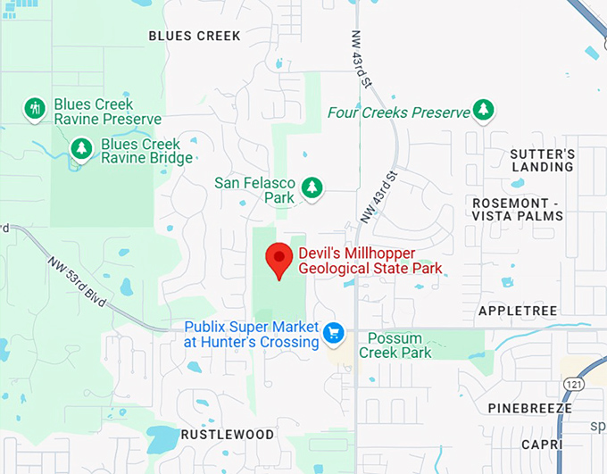 16. devil's millhopper geological state park map