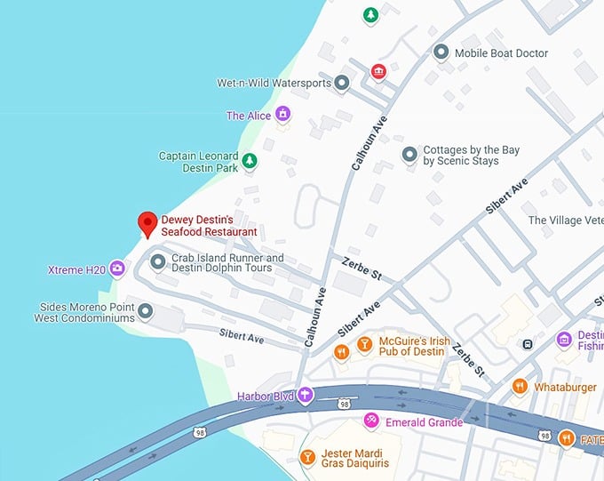 16. dewey destin's seafood restaurant map