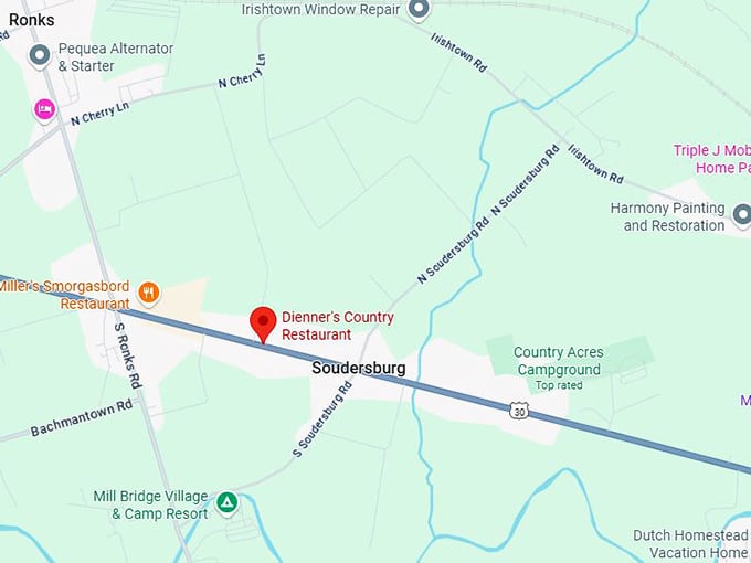 16. dienner's country restaurant map