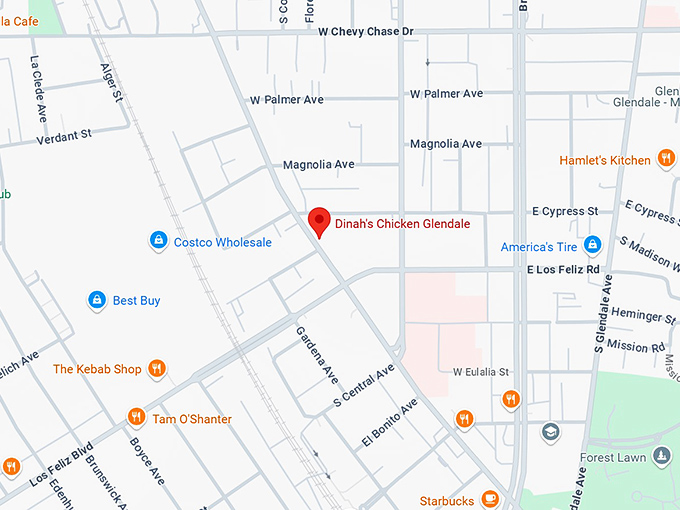 16. dinah's chicken glendale map