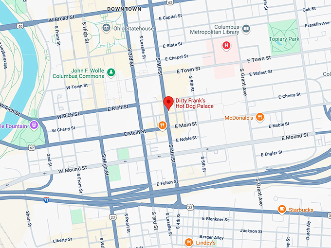 16. dirty frank's hot dog palace (248 s 4th st) map