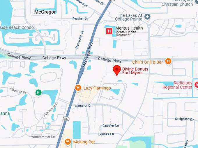 divine donuts fort myers map