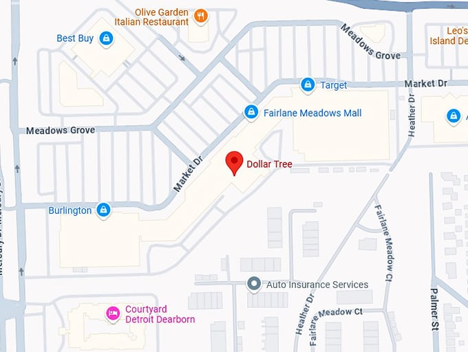 dollar tree (16201 ford rd ste a 128) map