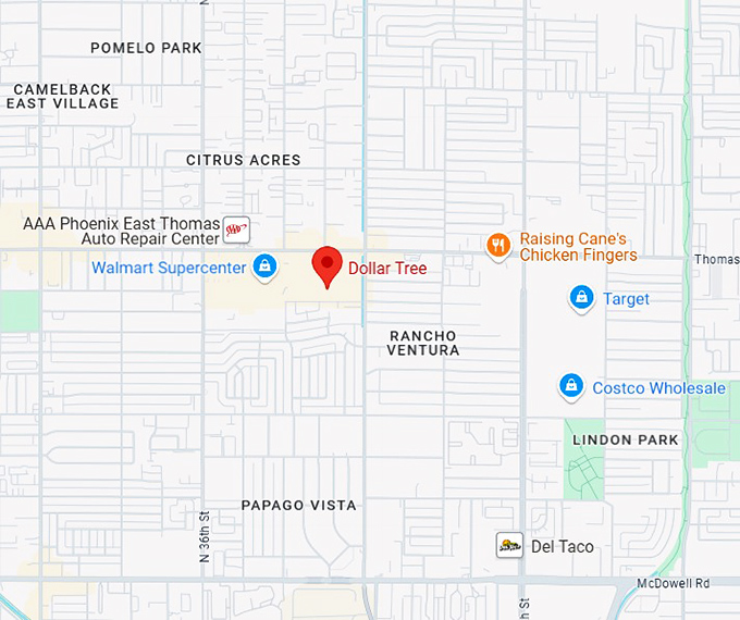 16. dollar tree (3909 e thomas rd) map