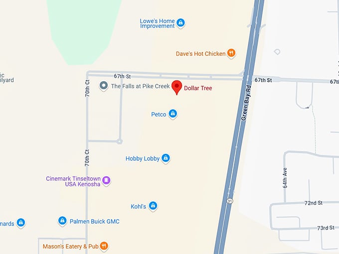 16. dollar tree (6816 green bay rd) map