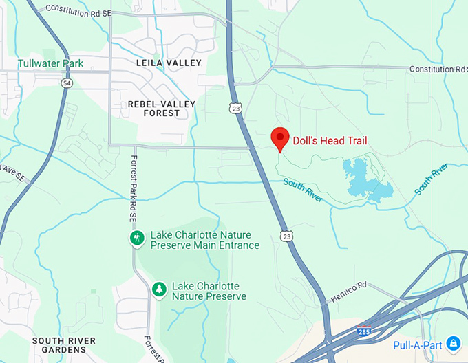 16. doll's head trail map