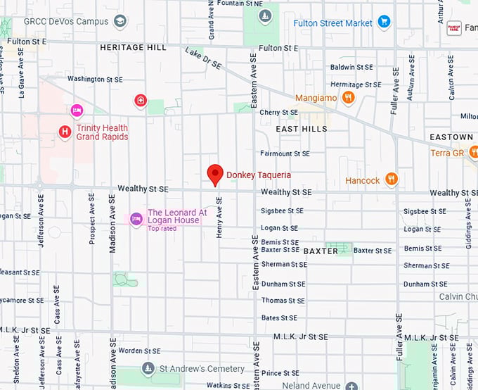 16. donkey taqueria map