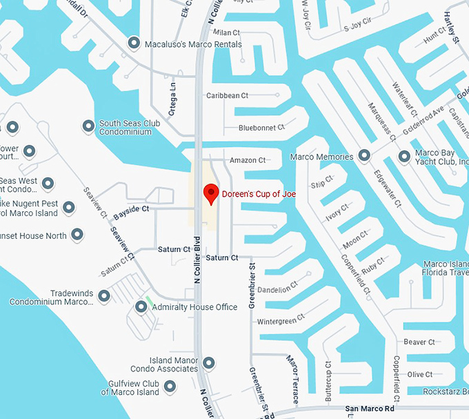 16. doreen's cup of joe map