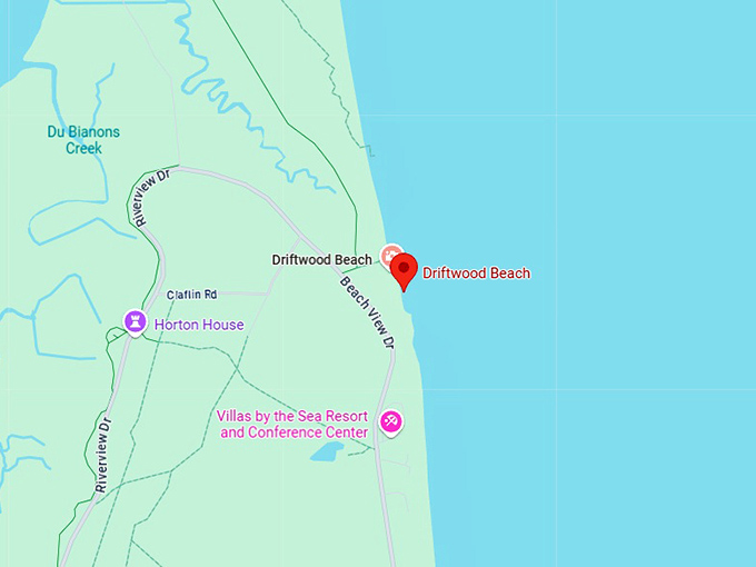 16. driftwood beach map