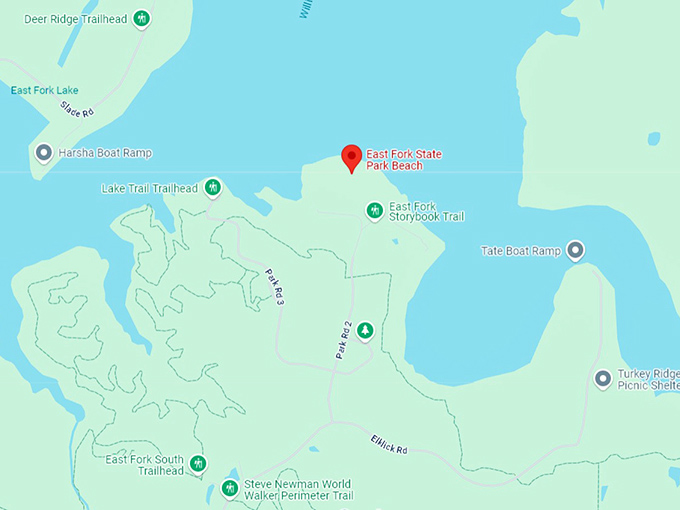 16. east fork state park beach map