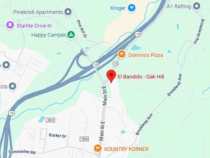 16. el bandido oak hill map