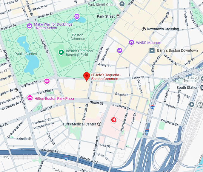 16. el jefe's taqueria boston common map
