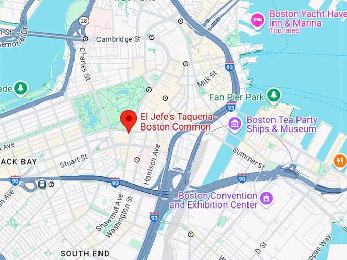 16. el jefe's taqueria boston common map