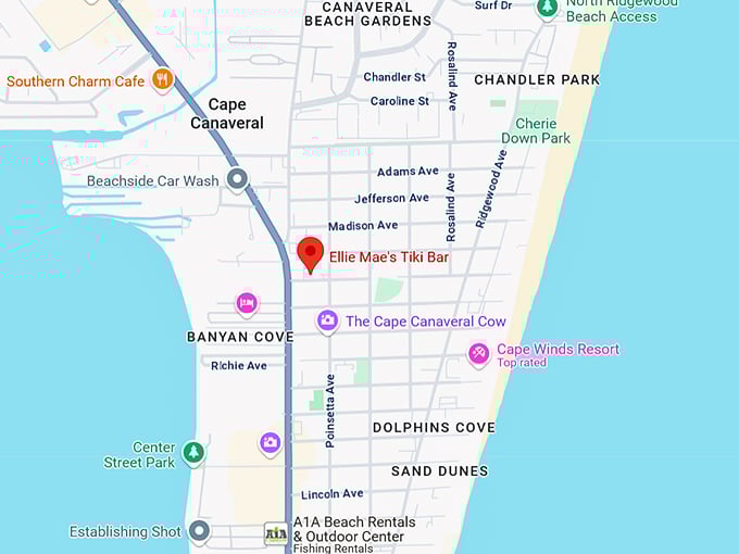 ellie mae's tiki bar map