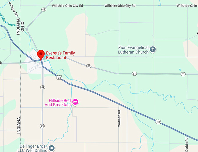 16. everett's family restaurant map