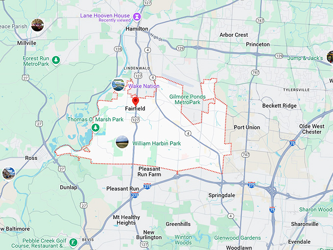 16. fairfield, oh map