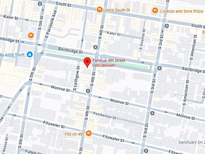 famous 4th street delicatessen map