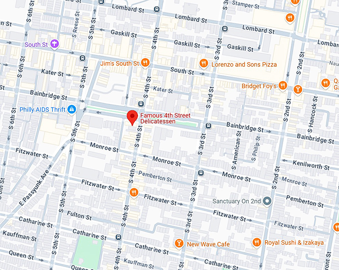 16. famous 4th street delicatessen map