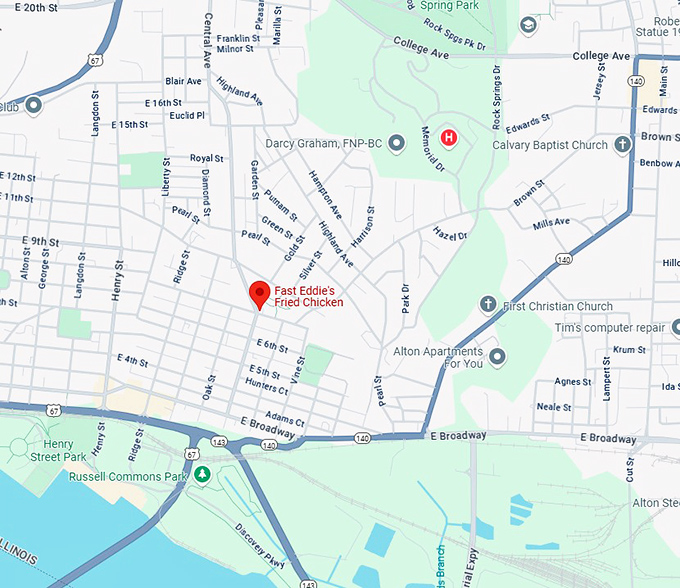 16. fast eddie's fried chicken map