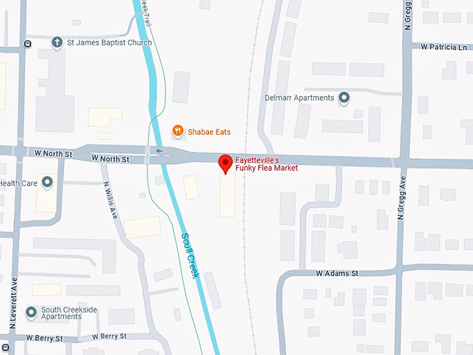 16. fayetteville's funky flea market map