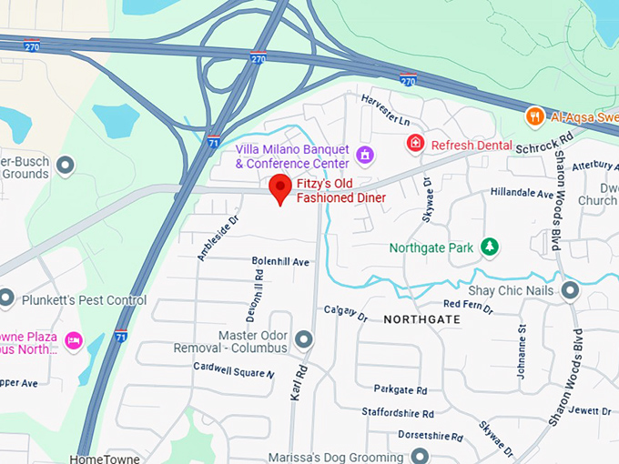 16. fitzy's old fashioned diner map
