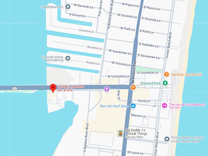 16. florida's seafood bar & grill map