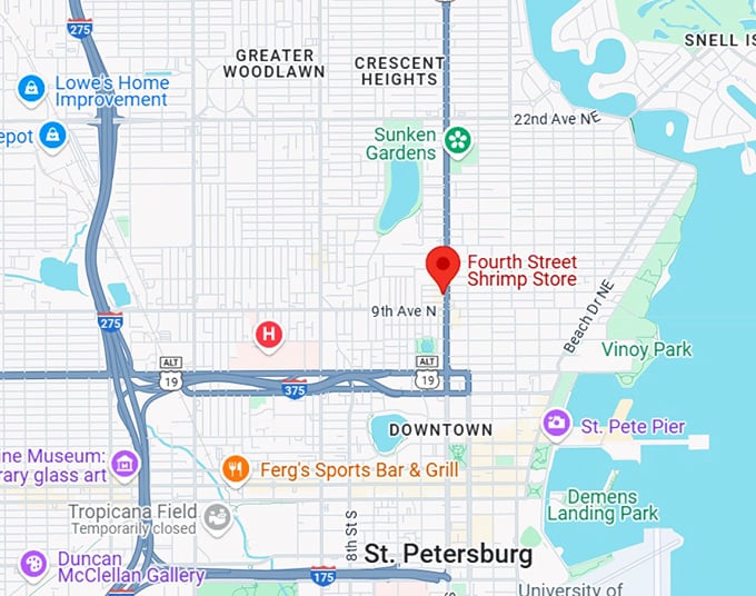 16. fourth street shrimp store map