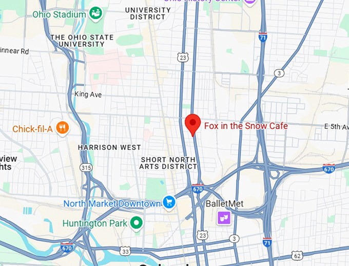 16. fox in the snow cafe map