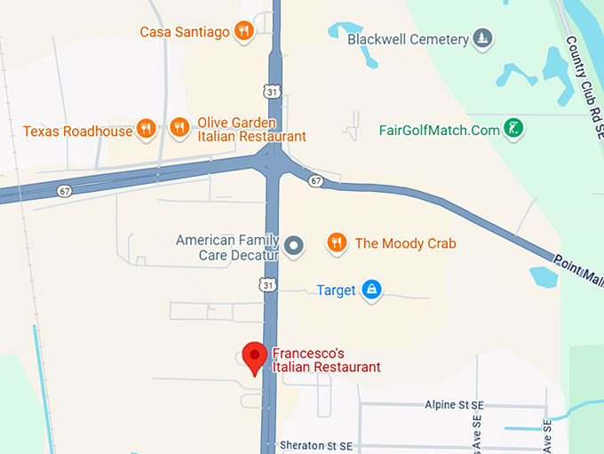 16. francesco's italian restaurant map