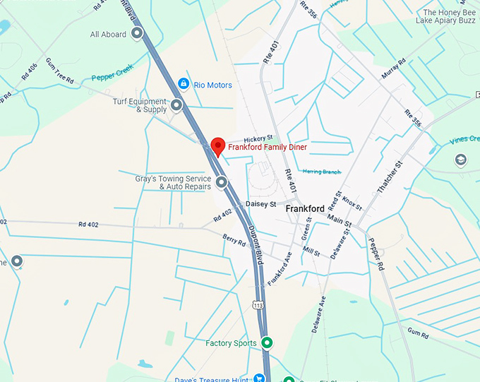 16. frankford family diner map