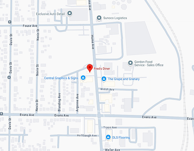 16. fred's diner map