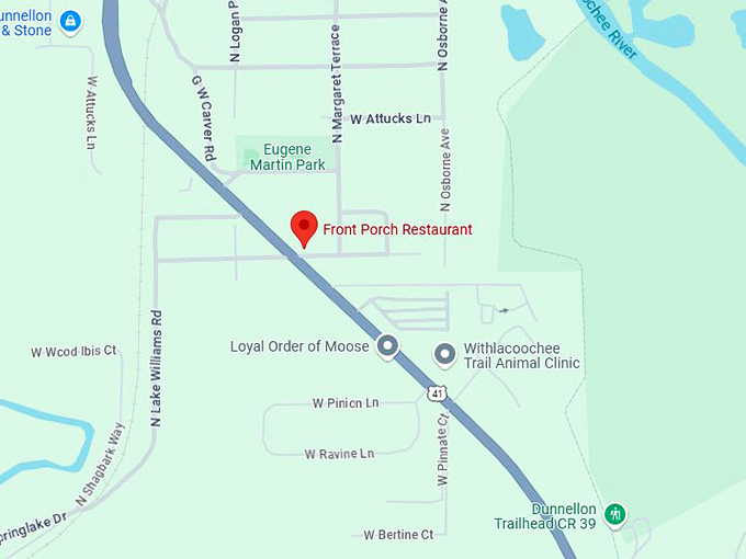 16. front porch restaurant map