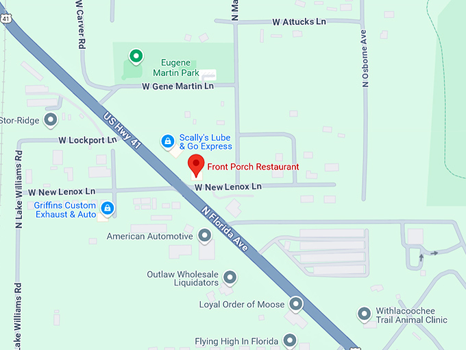 16. front porch restaurant map