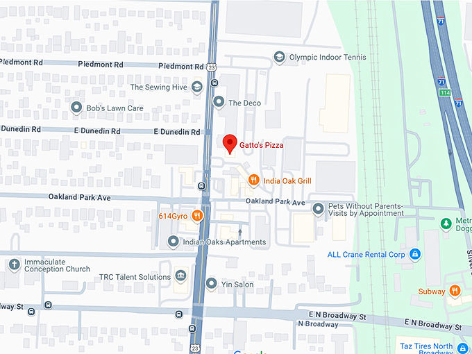 16. gatto's pizza map