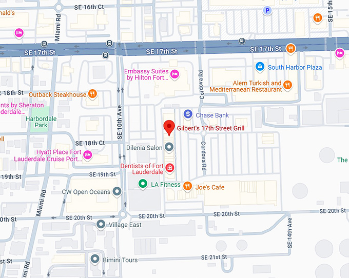 16. gilbert's 17th street grill map