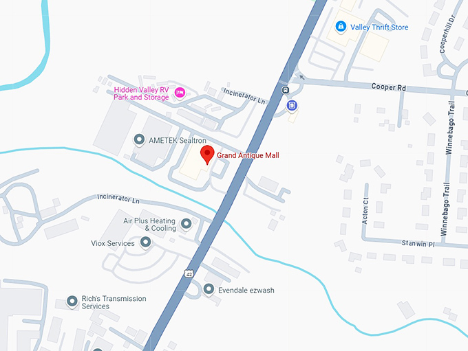 16. grand antique mall map