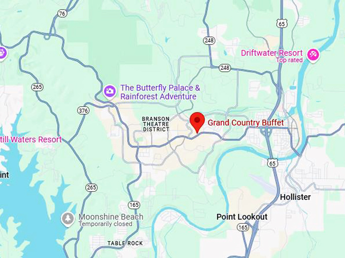 16. grand country buffet map