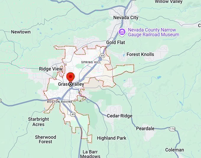 16. grass valley, ca map