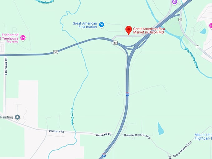 16. great american flea market in union map