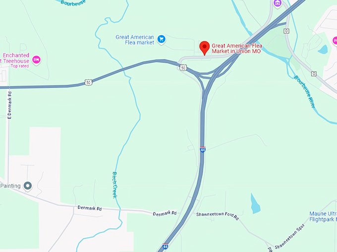 16. great american flea market in union map