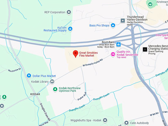 16. great smokies flea market map